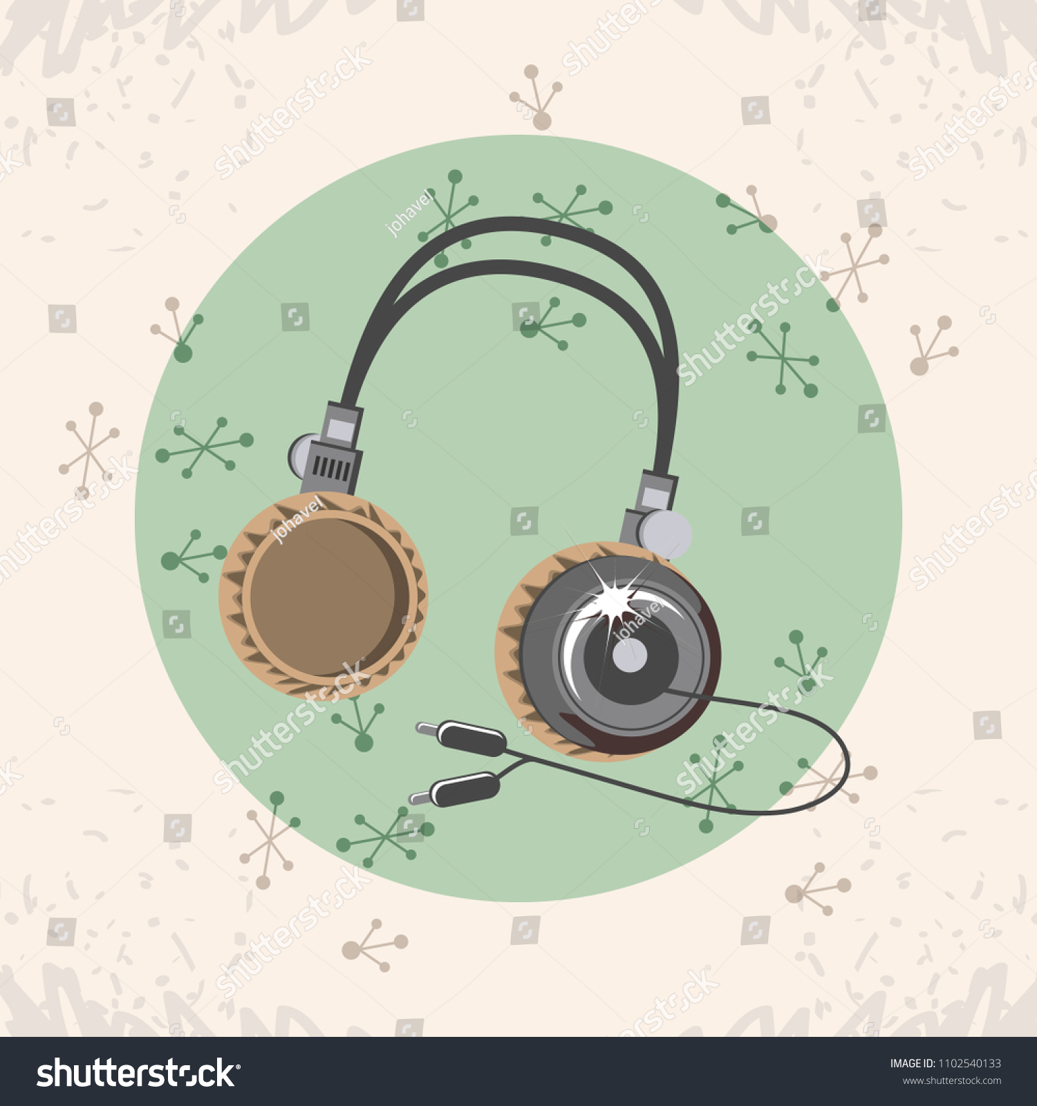 Video Game Retro Headset Stock Vector (Royalty Free) 1102540133