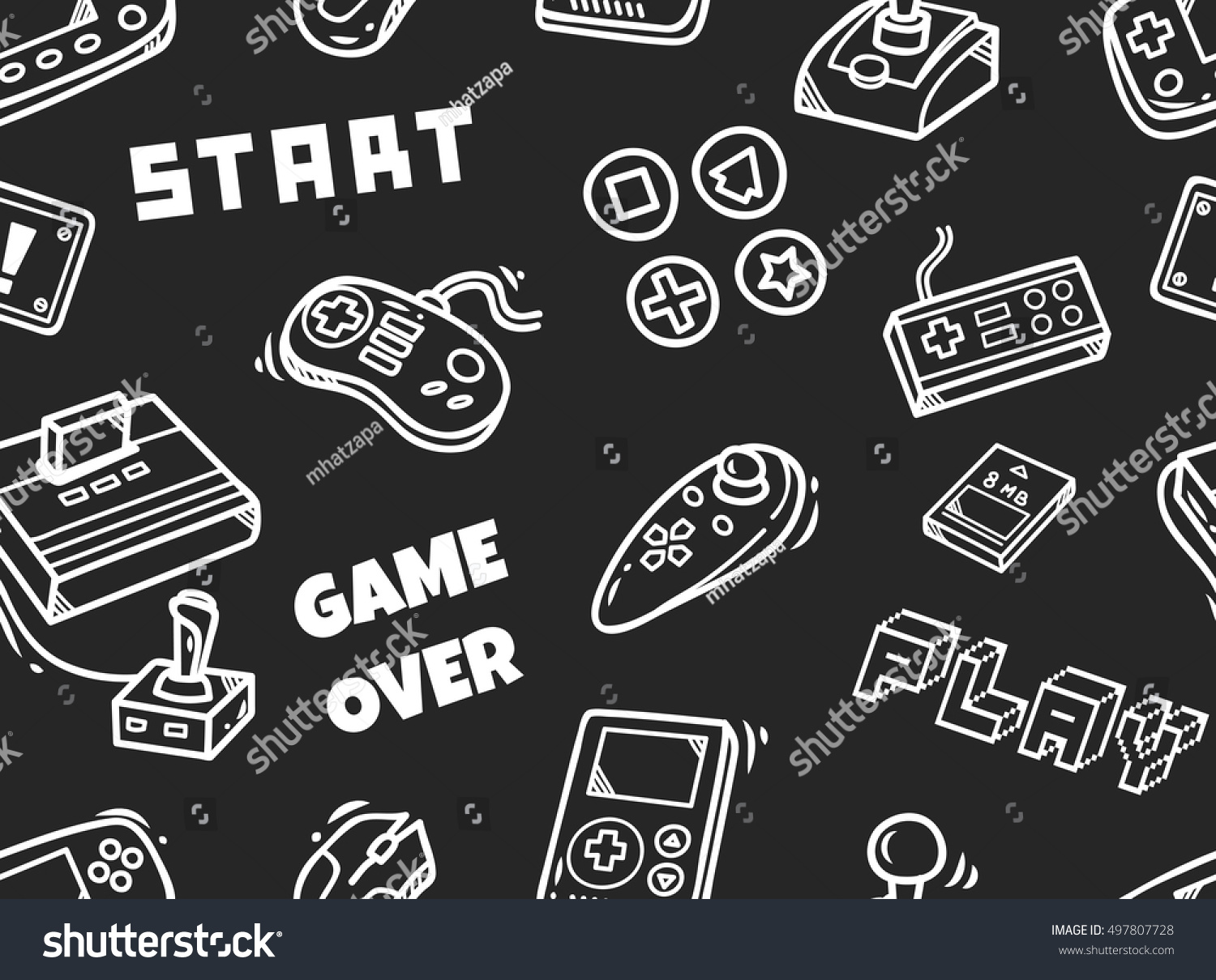 Video Game Seamless Background Stock Vector (Royalty Free) 497807728 ...