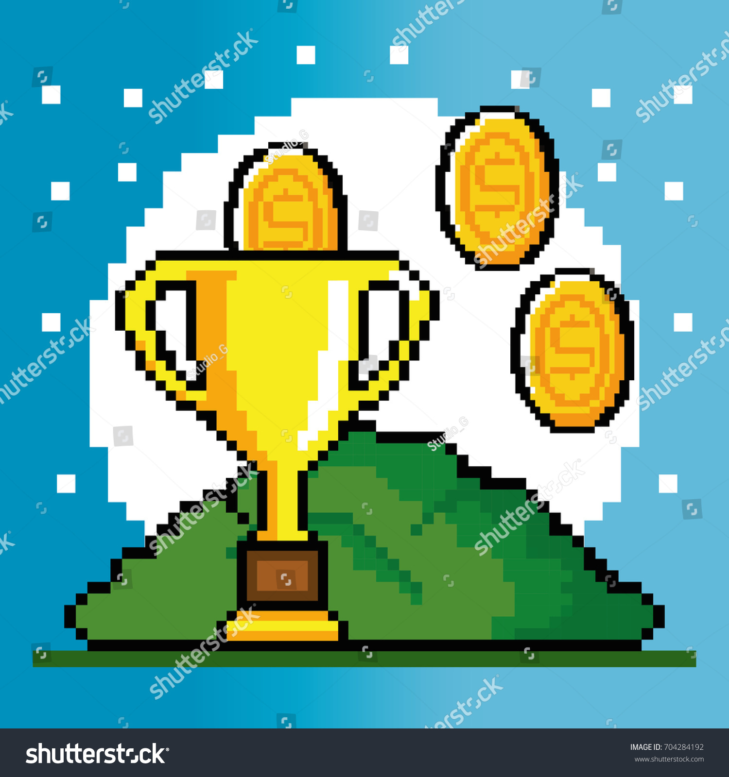 Video Game Trophy Design Stock Vector (Royalty Free) 704284192 ...