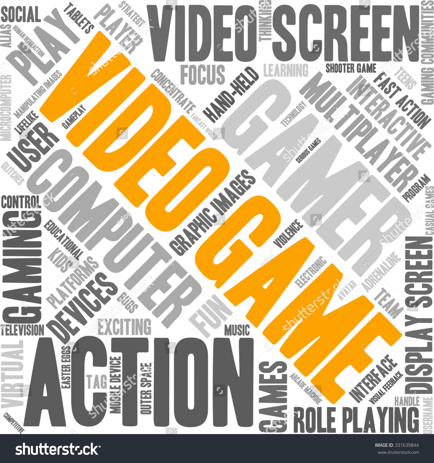 Video Game Word Cloud On White Stock Vector (Royalty Free) 331639844 ...