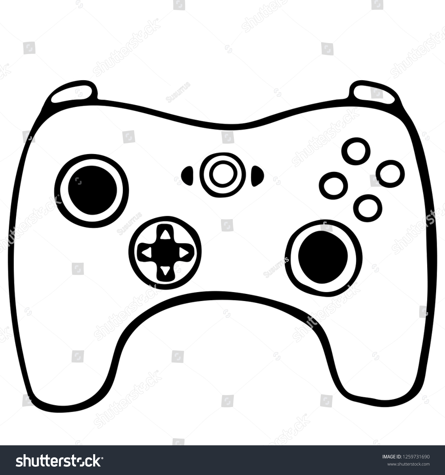 Video Games Console Controller Doodle Style Stock Vector (Royalty Free ...
