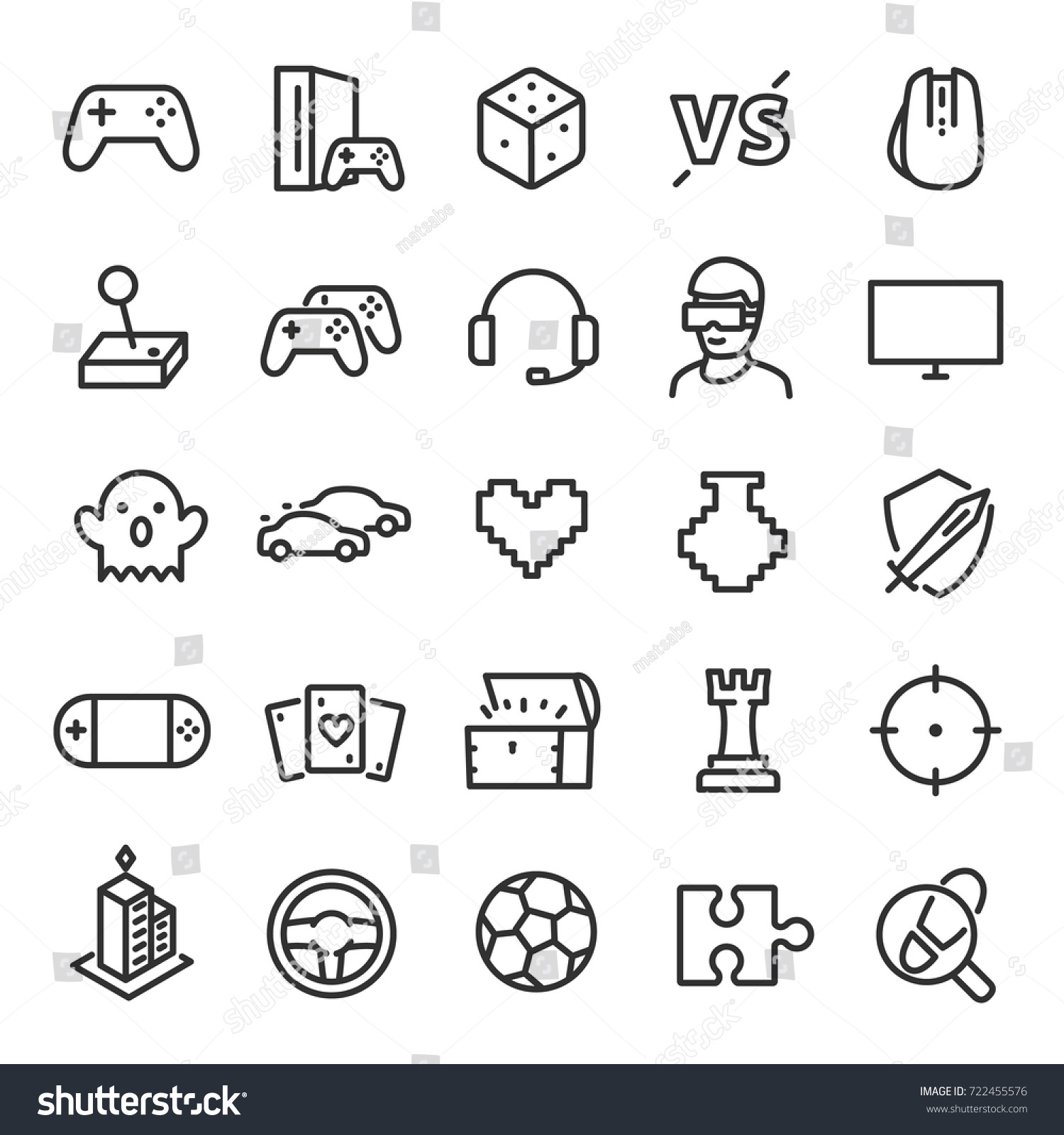 Video Games Icon Set Game Genres Stock Vector (Royalty Free) 722455576 ... Video Games Icon Set Game Genres Stock Vector (Royalty Free) 722455576 ...
