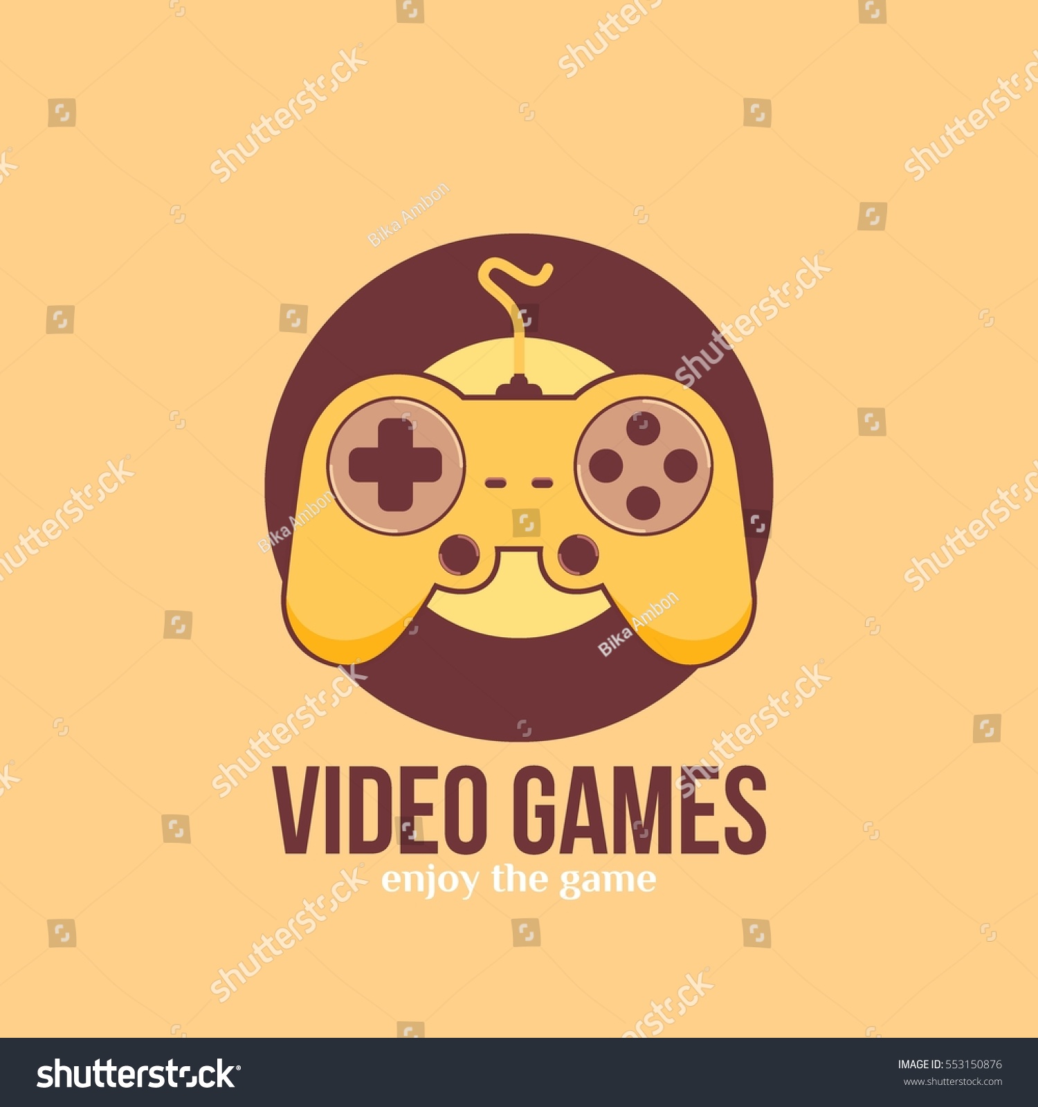 Video Games Logo Design Template Vector: vector de stock (libre de ...