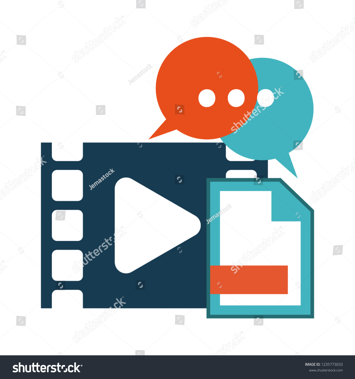 Vektor Stok Video Player Document Symbols (Tanpa Royalti) 1235773033 ...