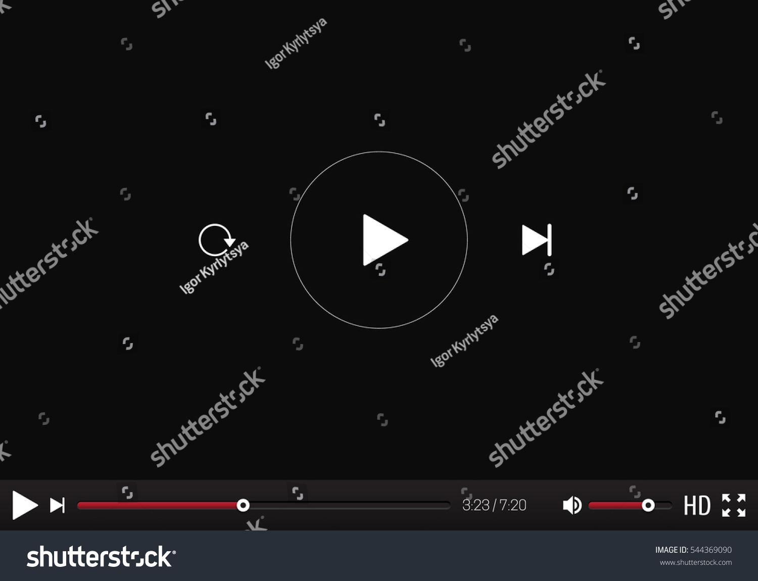 Video Player Interface Template Vector Design: vector de stock (libre ...