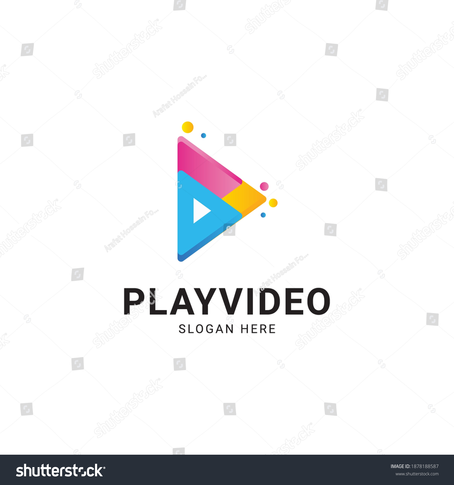 Video Player Logo Design Vector Stock Vector (Royalty Free) 1878188587 ...
