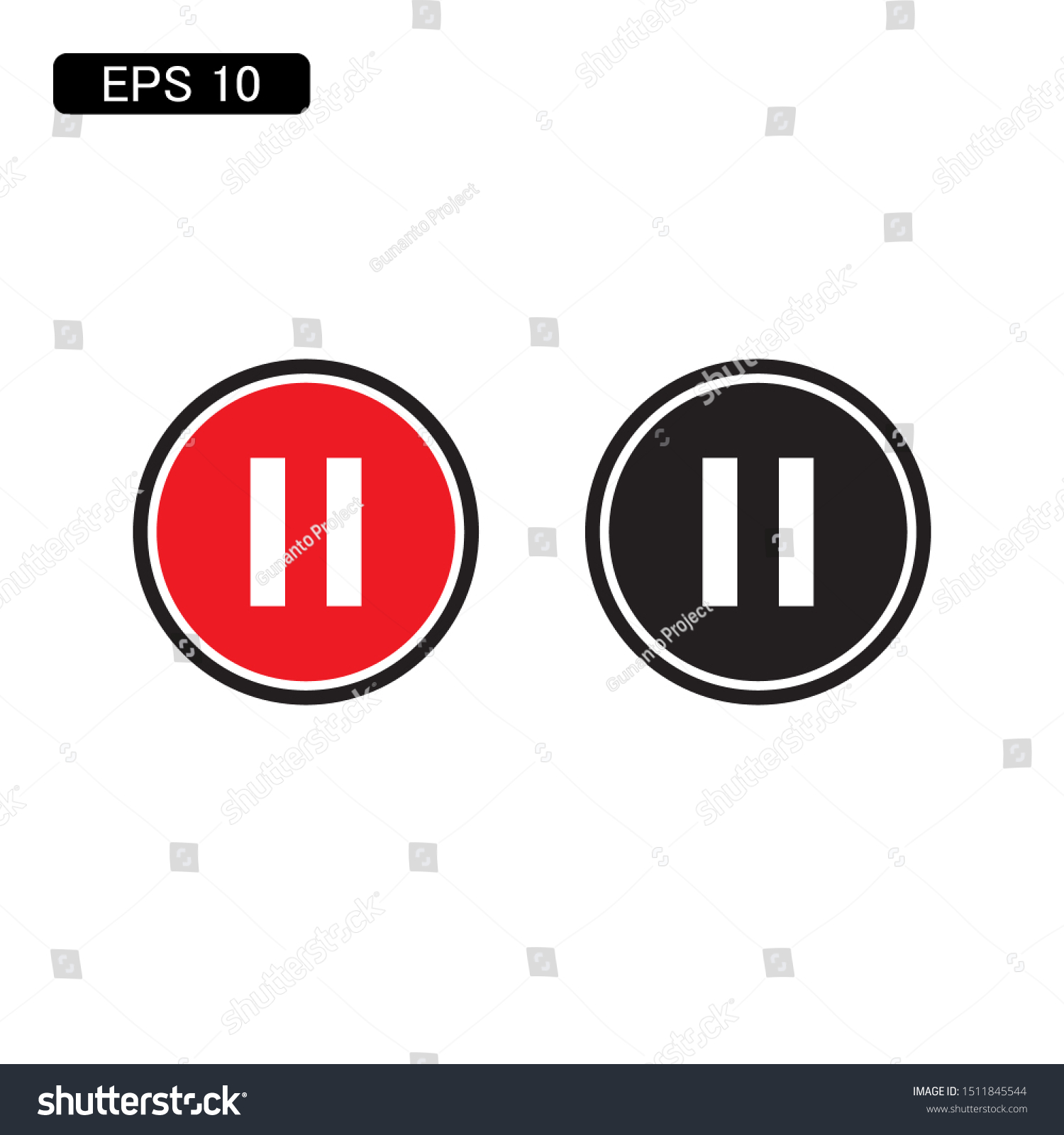 Video Player Pause Button Icon Vector Stock Vector (Royalty Free ...