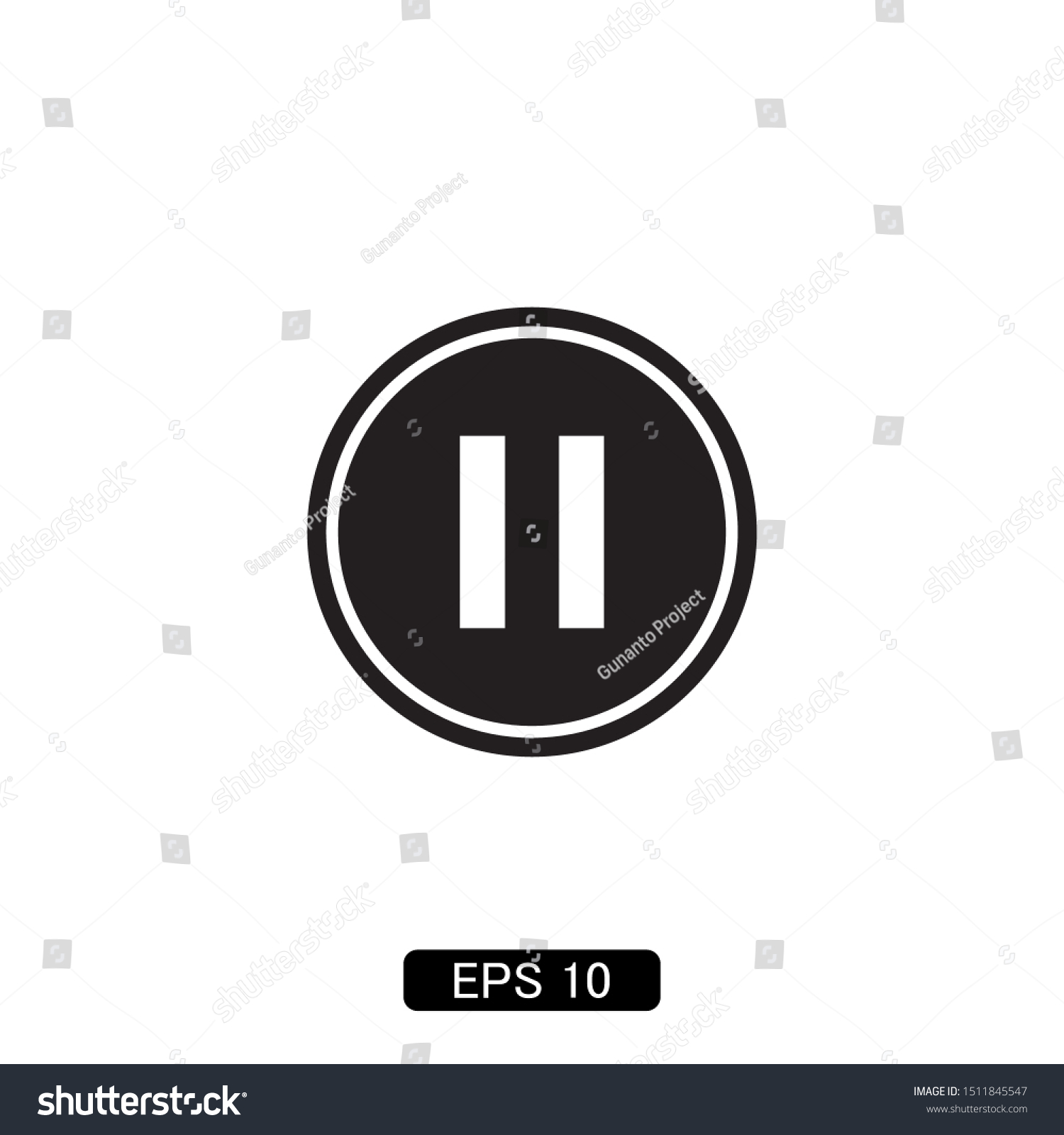 Video Player Pause Button Icon Vector Stock Vector (Royalty Free ...