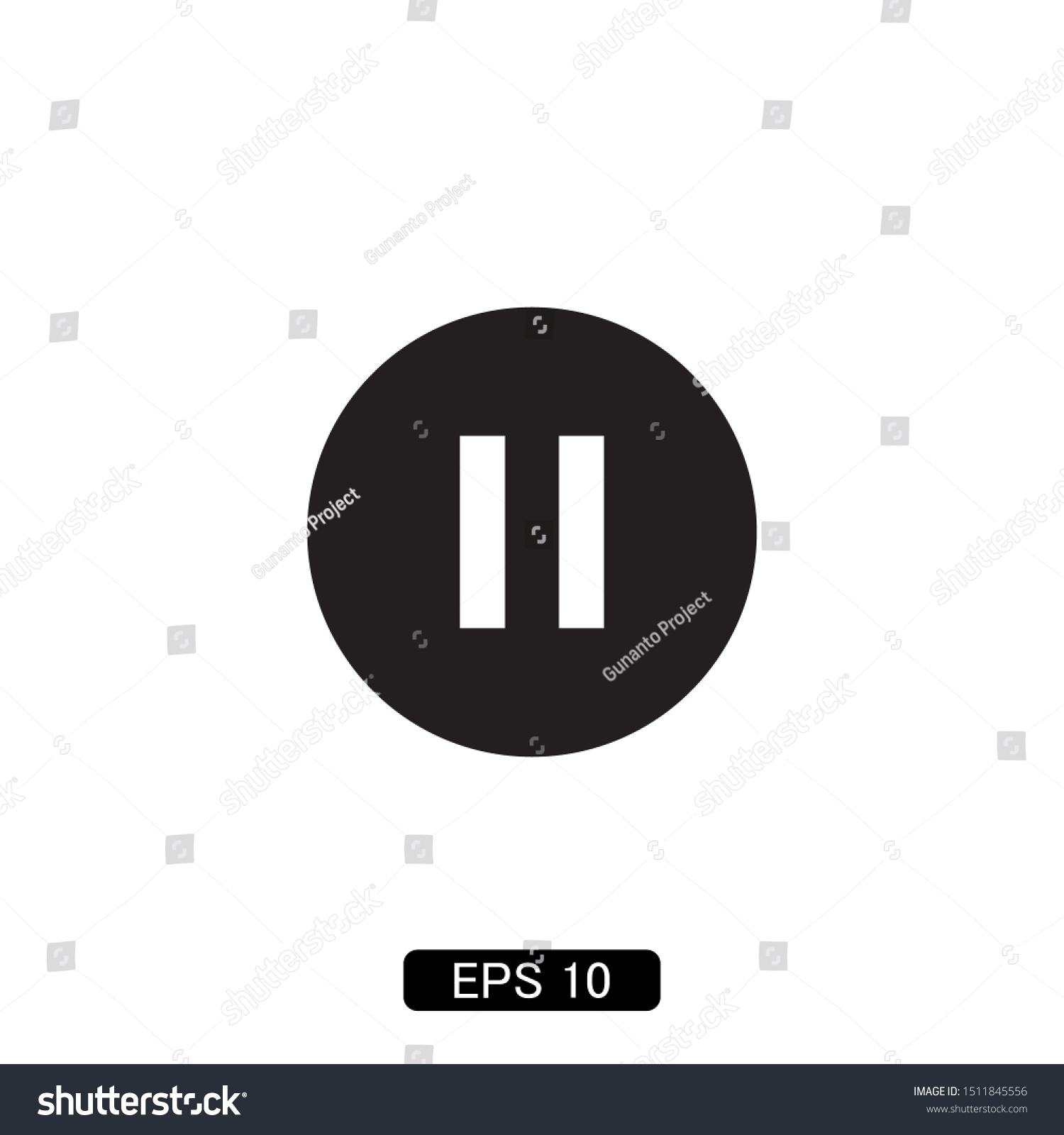 Video Player Pause Button Icon Vector Stock Vector (Royalty Free ...