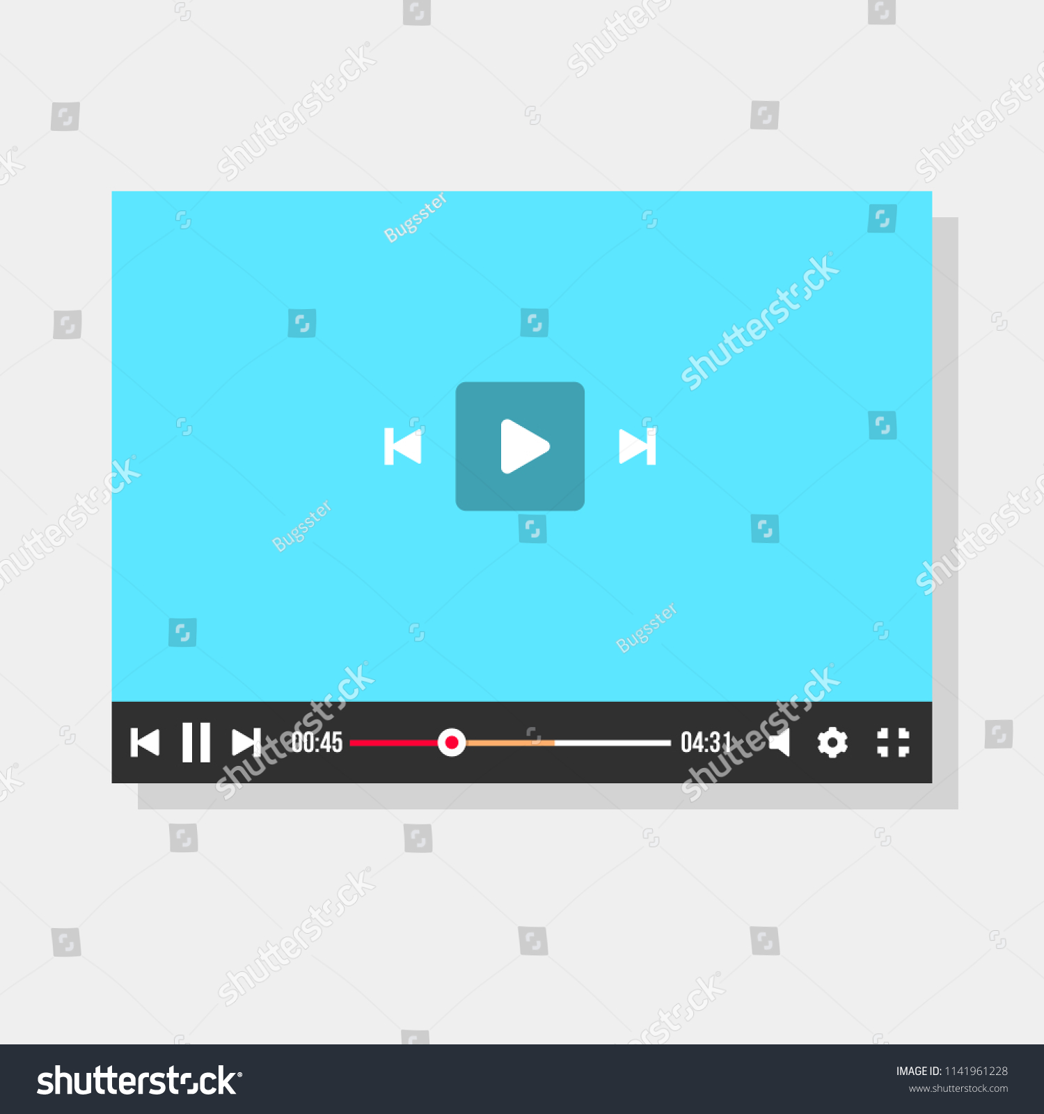 Video Player User Interface Vector Player: vector de stock (libre de ...