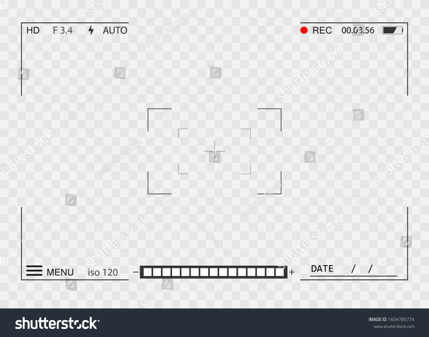 Video Recording Screen On Transparent Background: vector de stock ...