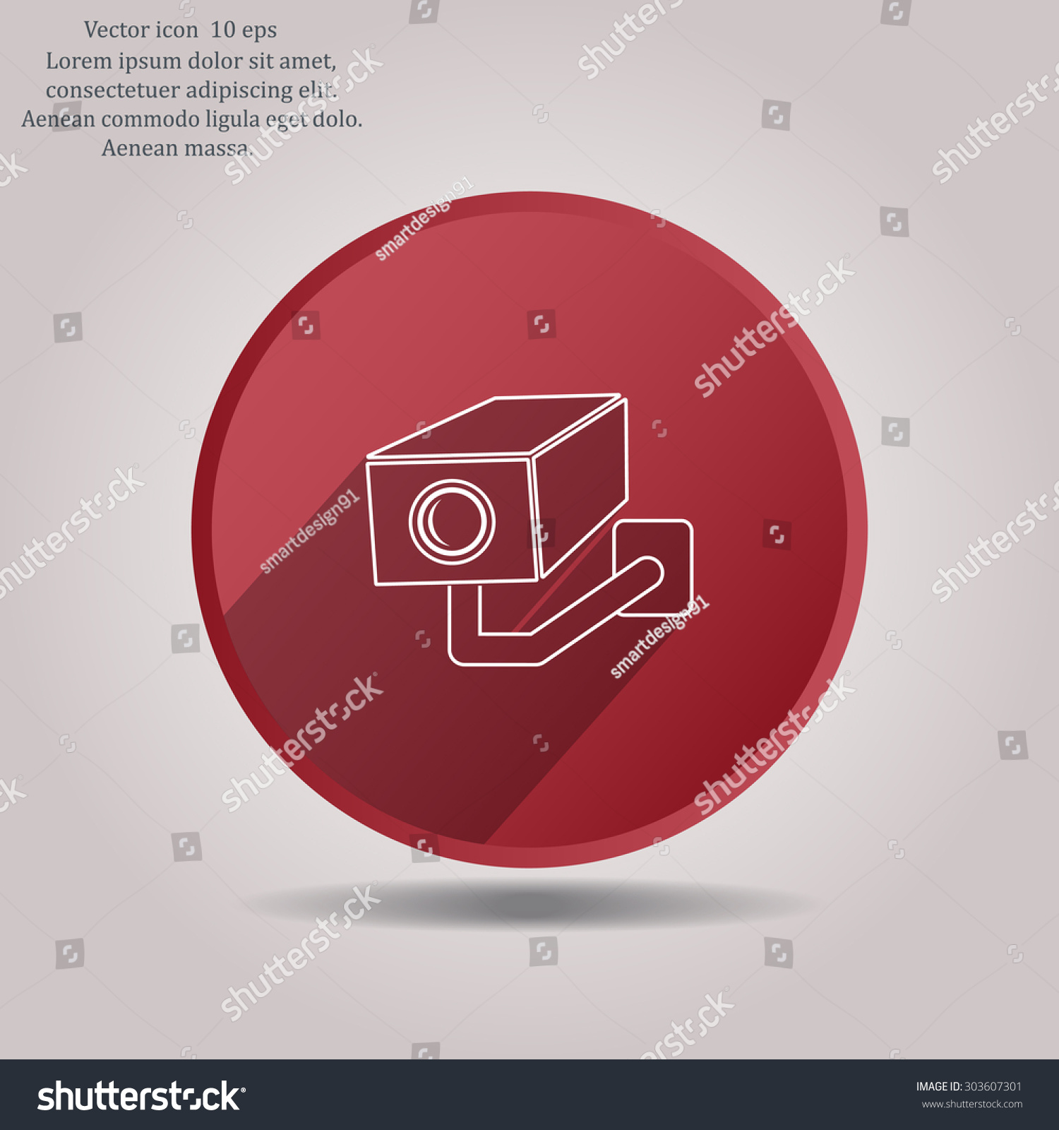 Video Surveillance Camera Vector Icon Stock Vector (Royalty Free ...