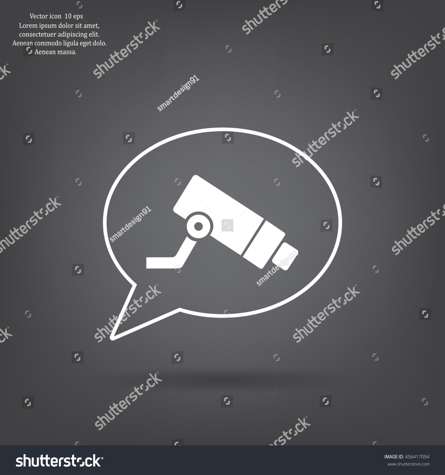 Video Surveillance Cctv Camera Vector Icon Stock Vector (Royalty Free ...