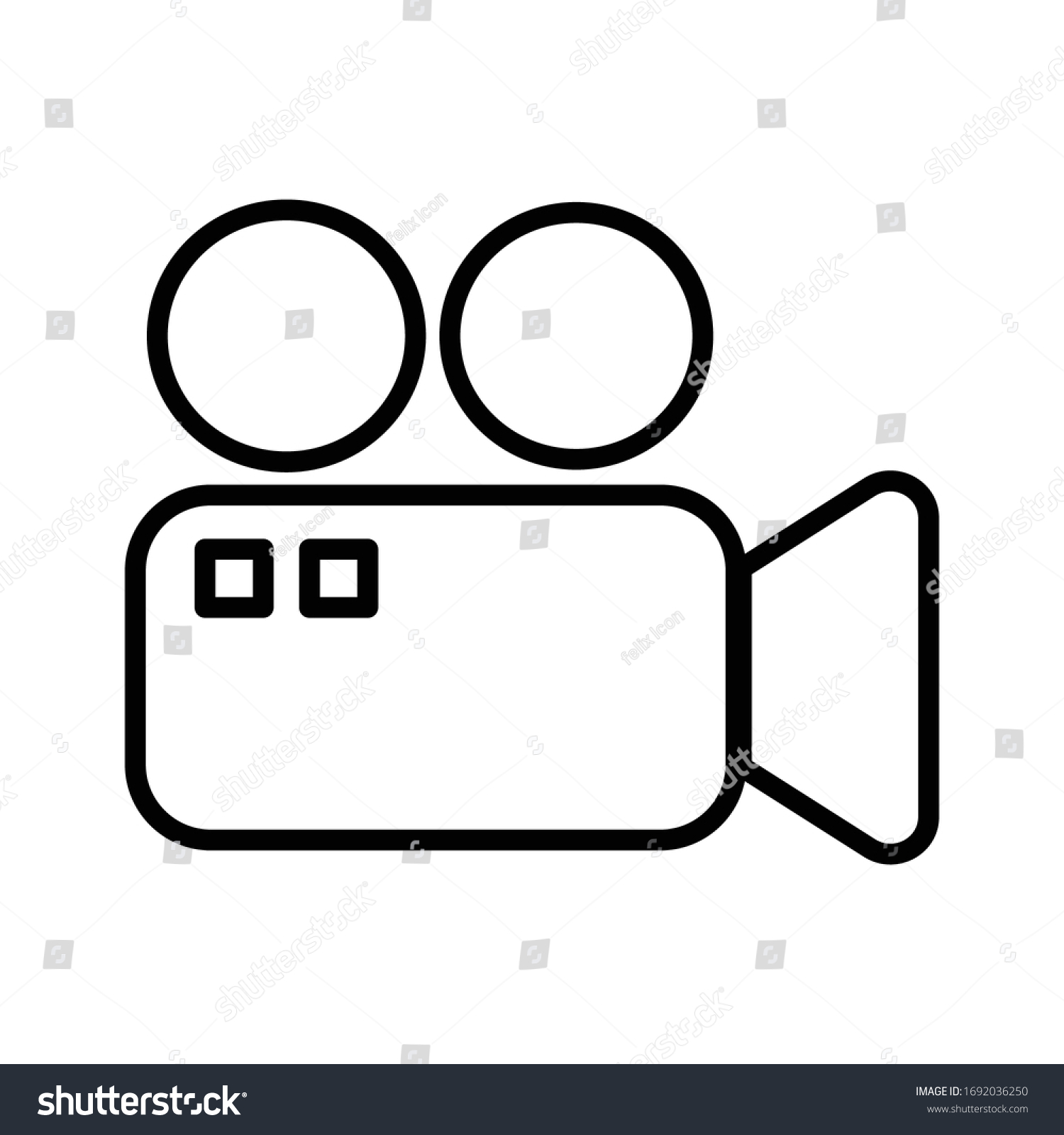 Video Outline Icon Vector Stock Vector (Royalty Free) 1692036250 ...