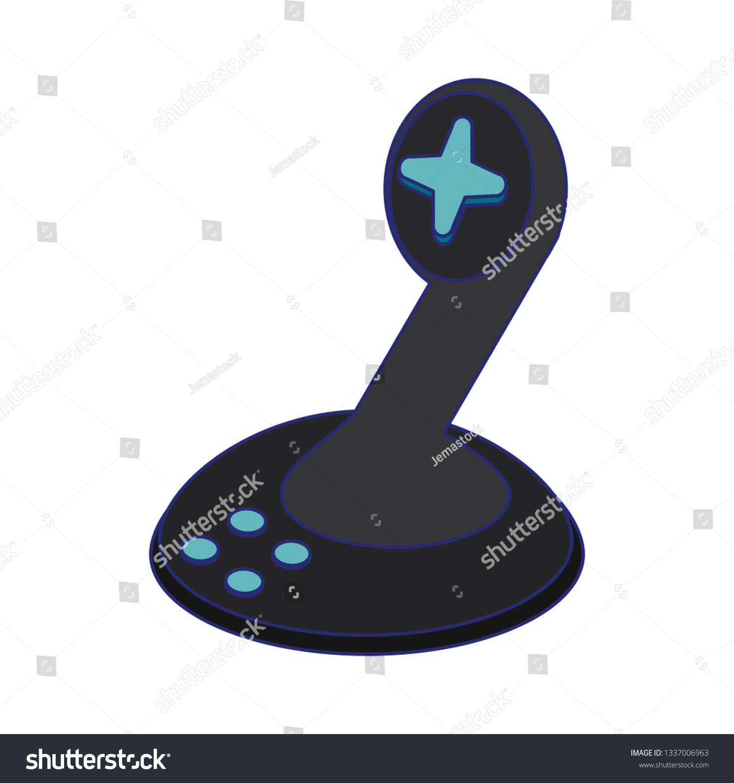 Videogame Joystick Controller Blue Lines Stock Vector (Royalty Free ...