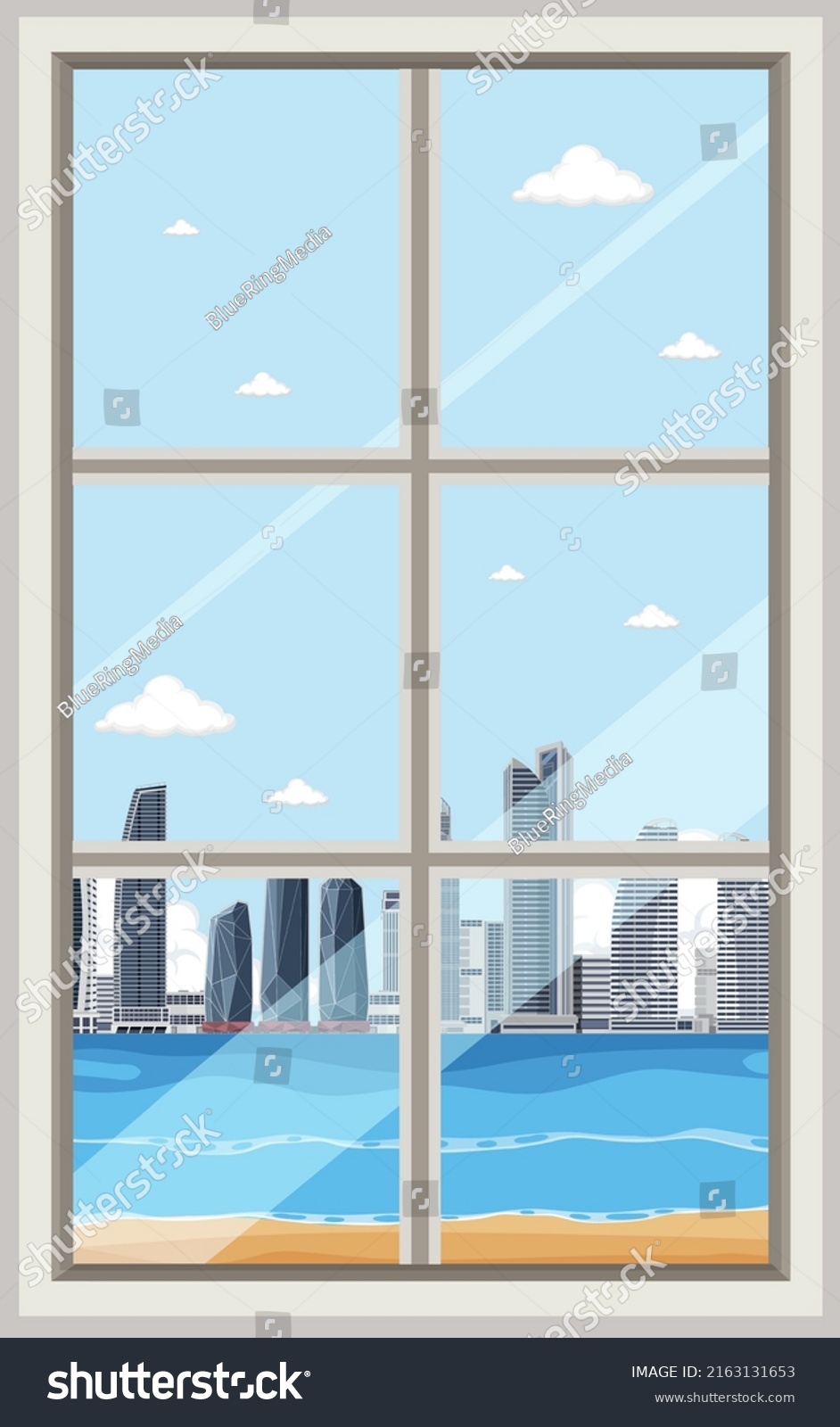 View Through Glass Window Illustration Stock Vector (Royalty Free ...