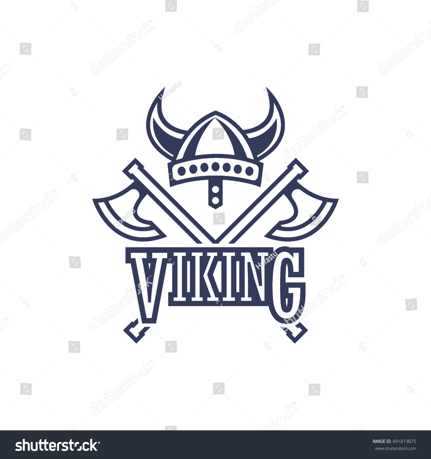 Viking Badge Stock Vector (Royalty Free) 491819875