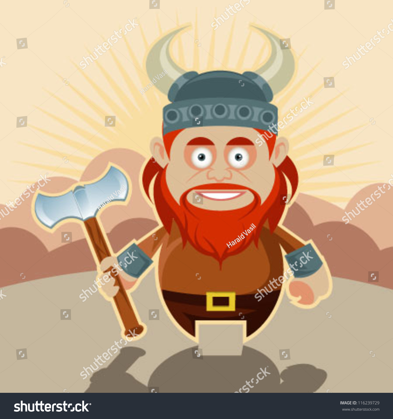 Viking Holding Axe Stock Vector (Royalty Free) 116239729 | Shutterstock