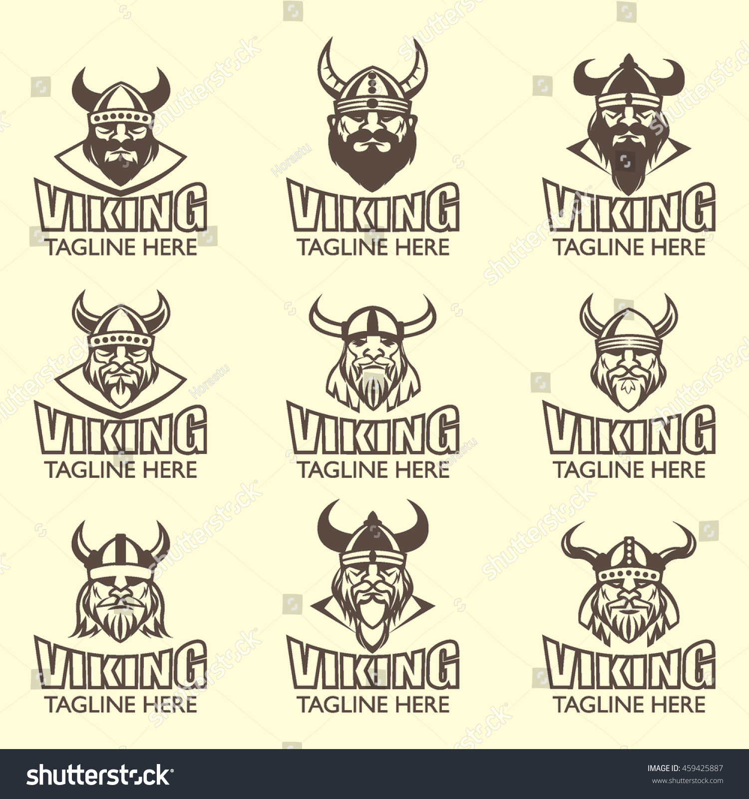 Viking Icons Stock Vector (Royalty Free) 459425887