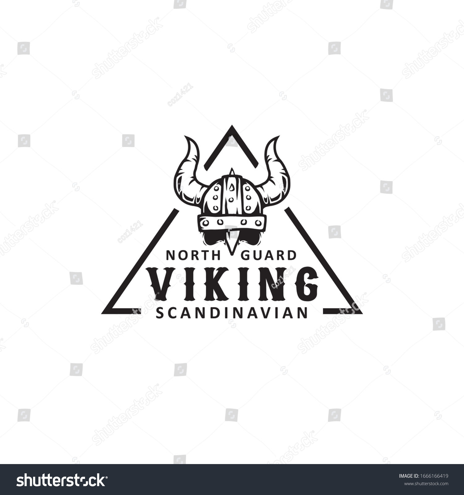 Viking Labels Emblems Logo Stock Vector (Royalty Free) 1666166419
