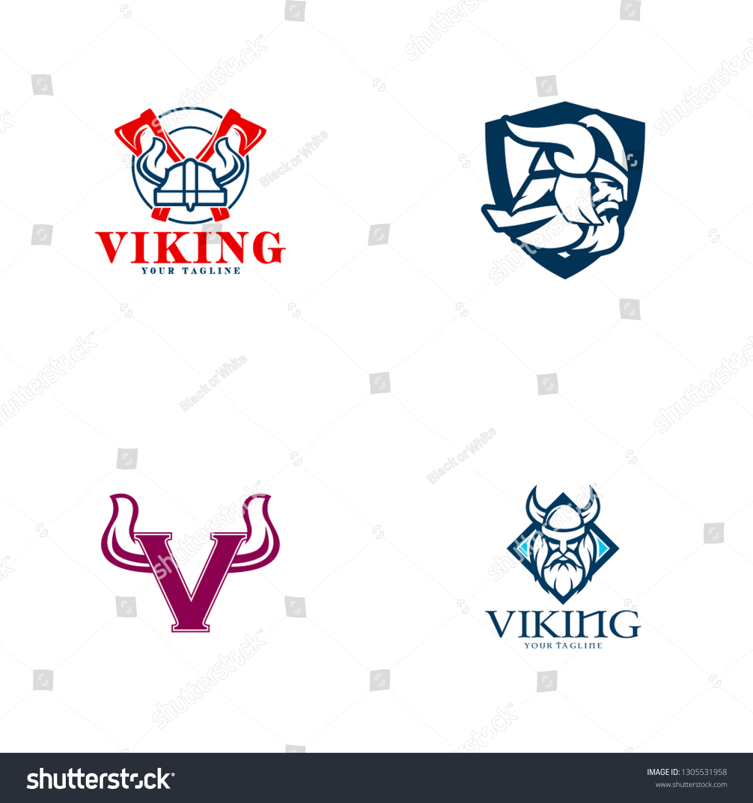 Viking Logo Design Stock Vector (Royalty Free) 1305531958