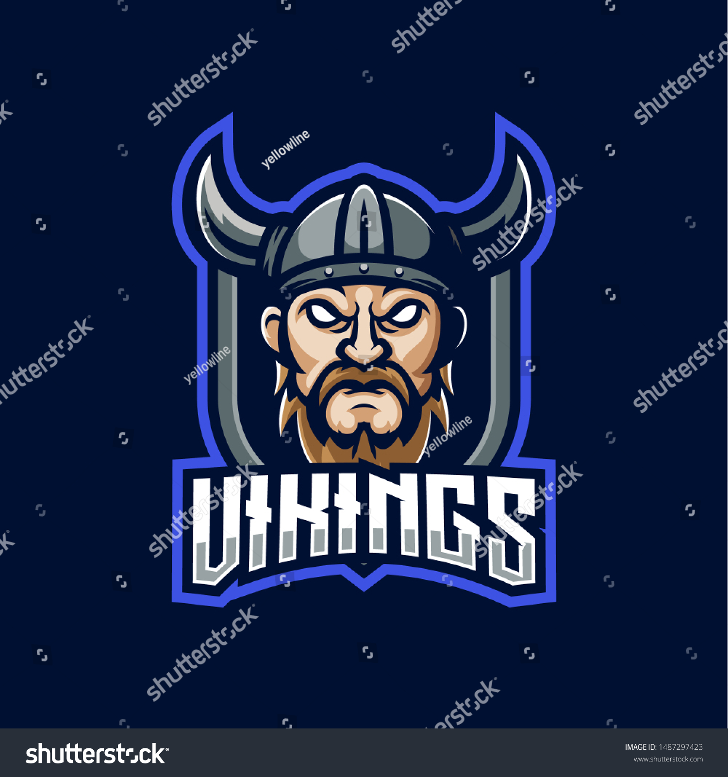 Viking Mascot Vector Logo Illustration 스톡 벡터(로열티 프리) 1487297423 ...