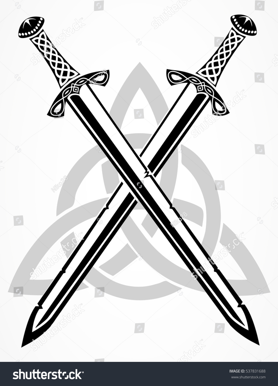 Viking Swords Vector Illustration Stock Vector (Royalty Free) 537831688 ...