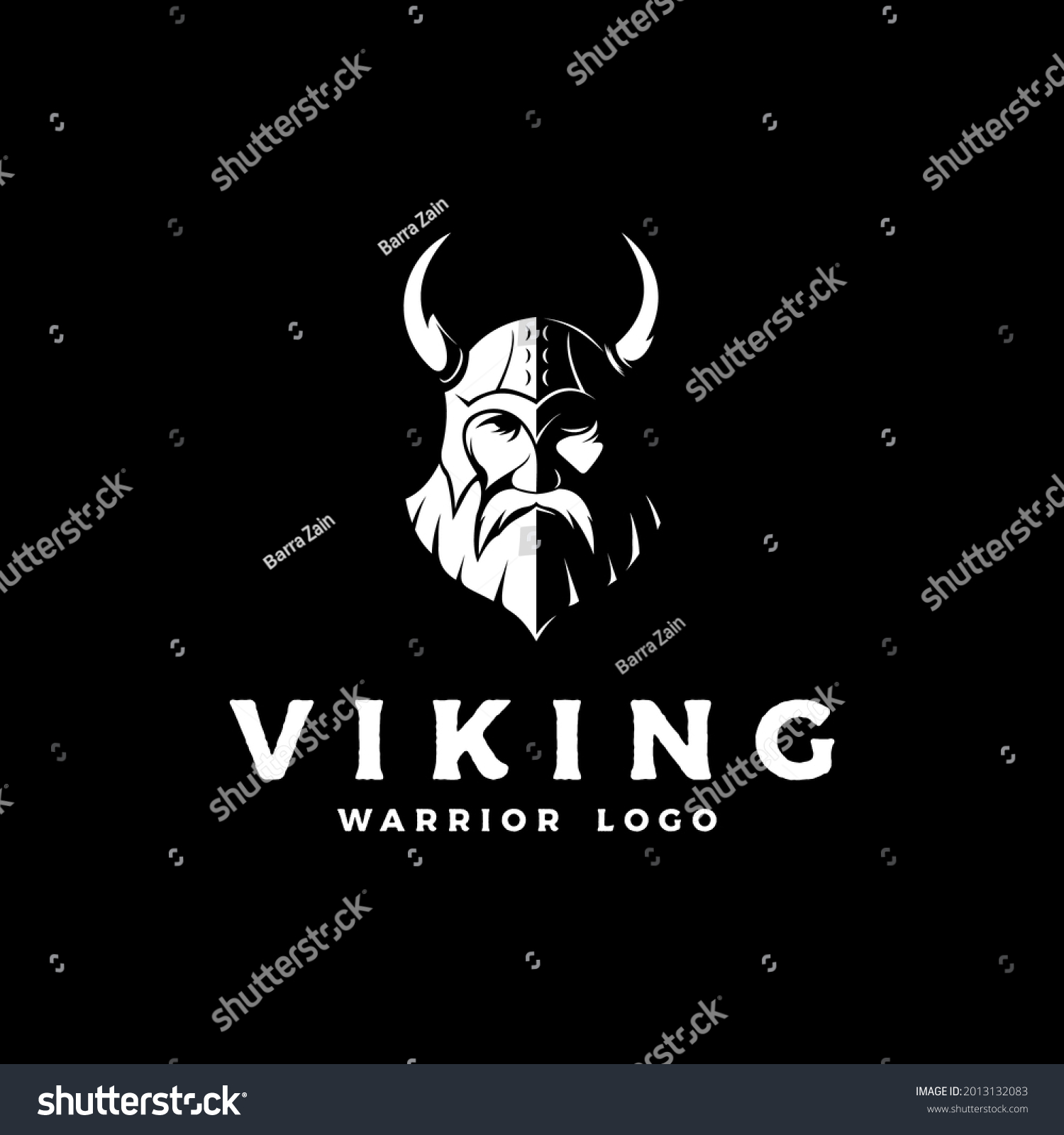 Viking Warrior Logo Design Vector Illustration Stock Vector (Royalty ...