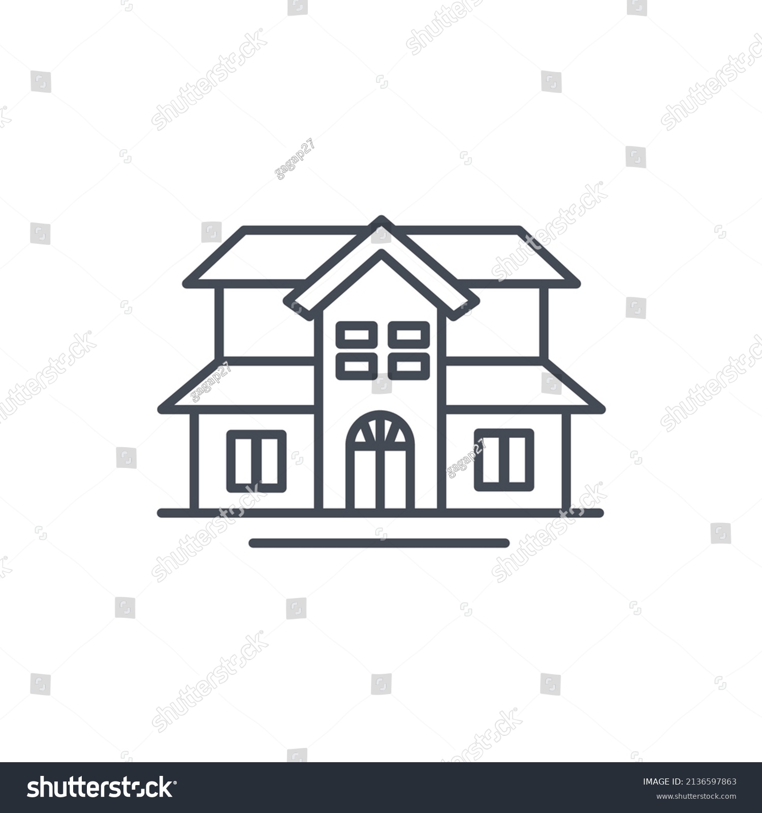 Villa Icons Symbol Vector Elements Infographic Stock Vector (Royalty ...