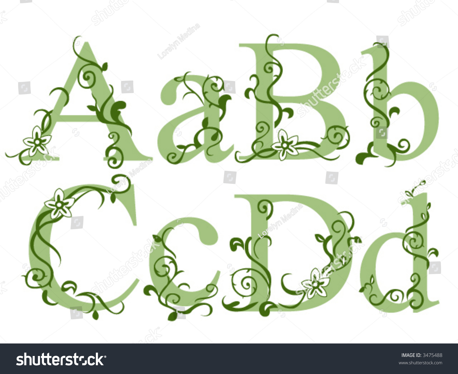 Vines Alphabet Series Vector Stock Vector (Royalty Free) 3475488 ...