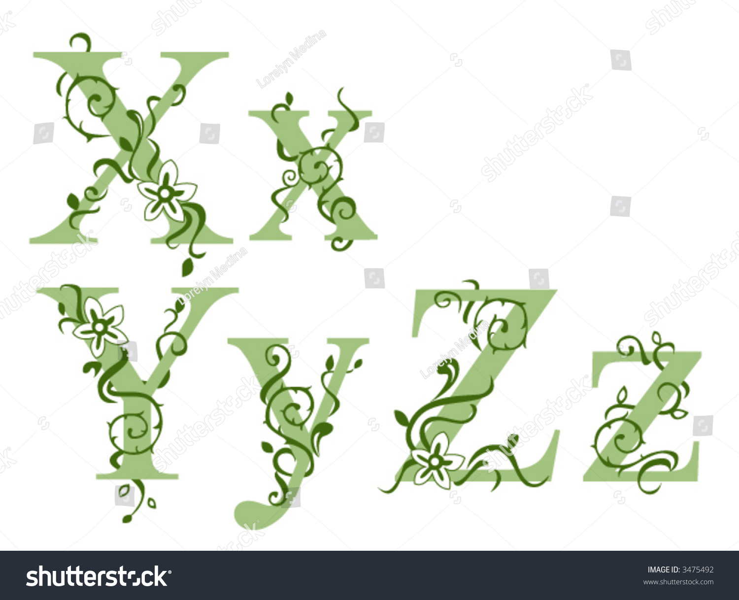 Vines Alphabet Series Vector Stock Vector (Royalty Free) 3475492 ...
