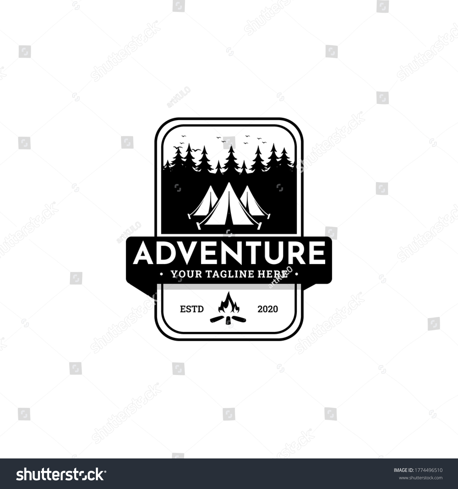 Vintage Adventure Logo Camping Logo Summer Stock Vector Royalty Free