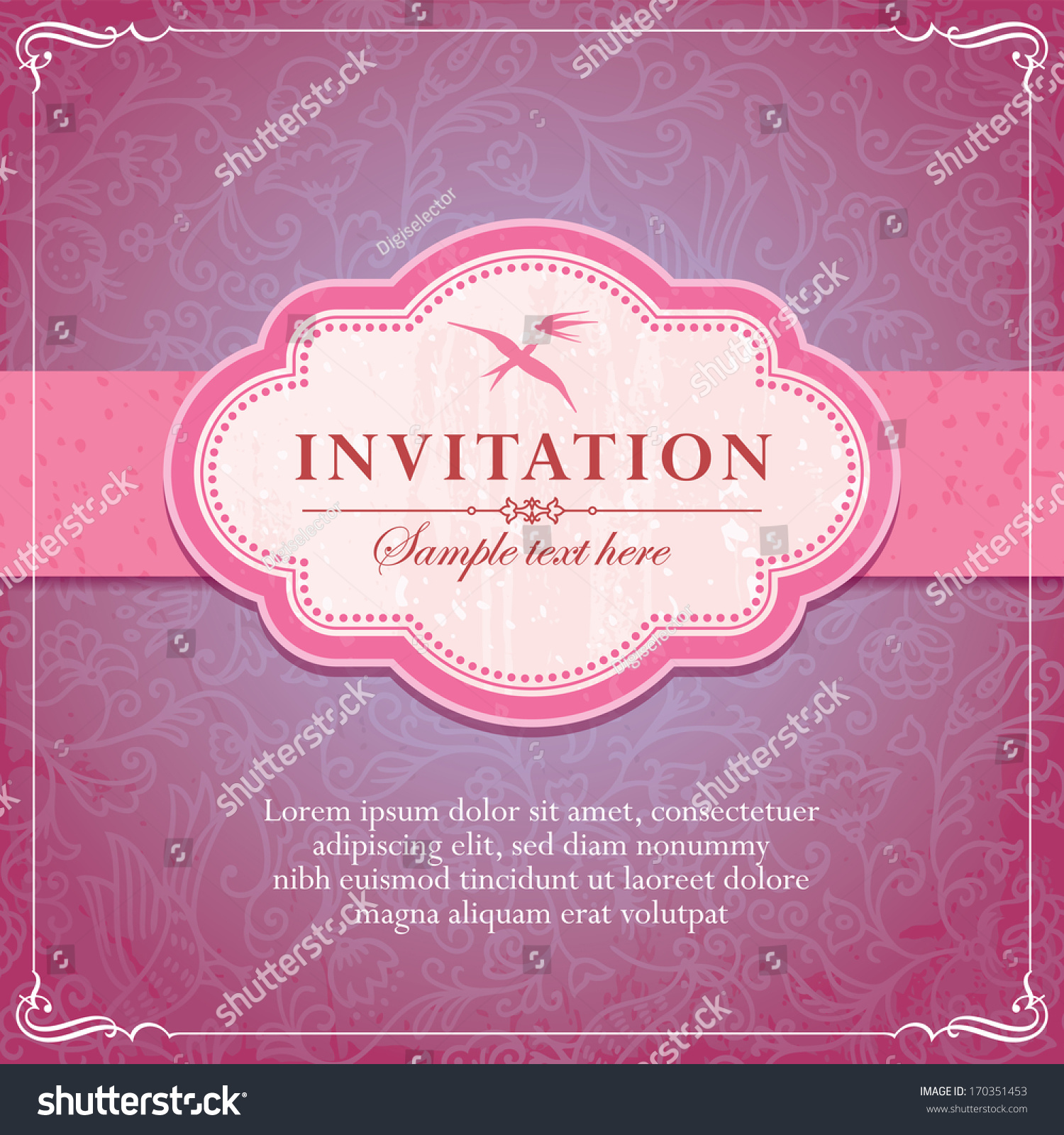 Vintage Background Frame Invitation Template Vector Stock Vector ...