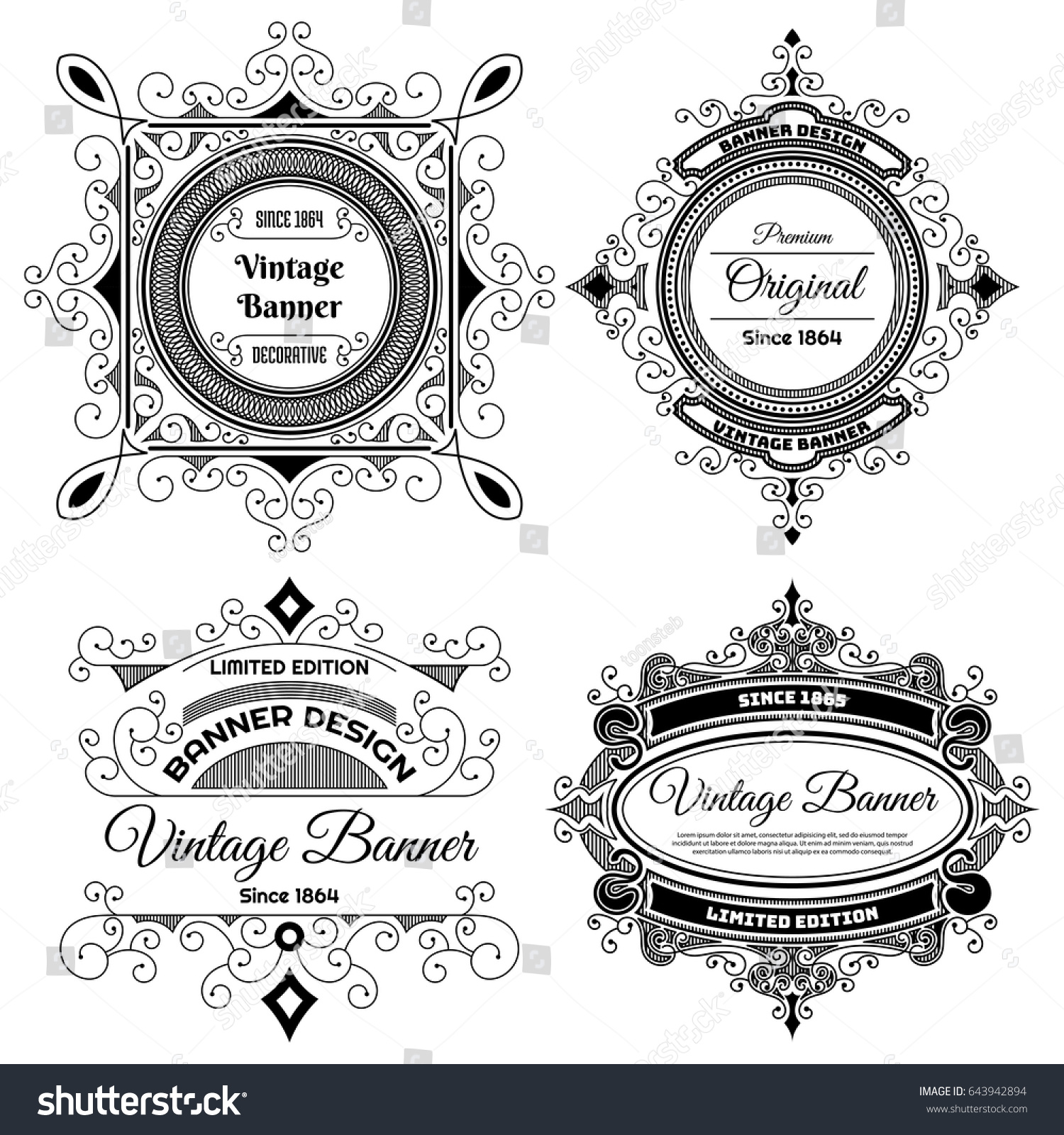 Vintage Background Label Design Templatevector Illustration: เวกเตอร์ ...