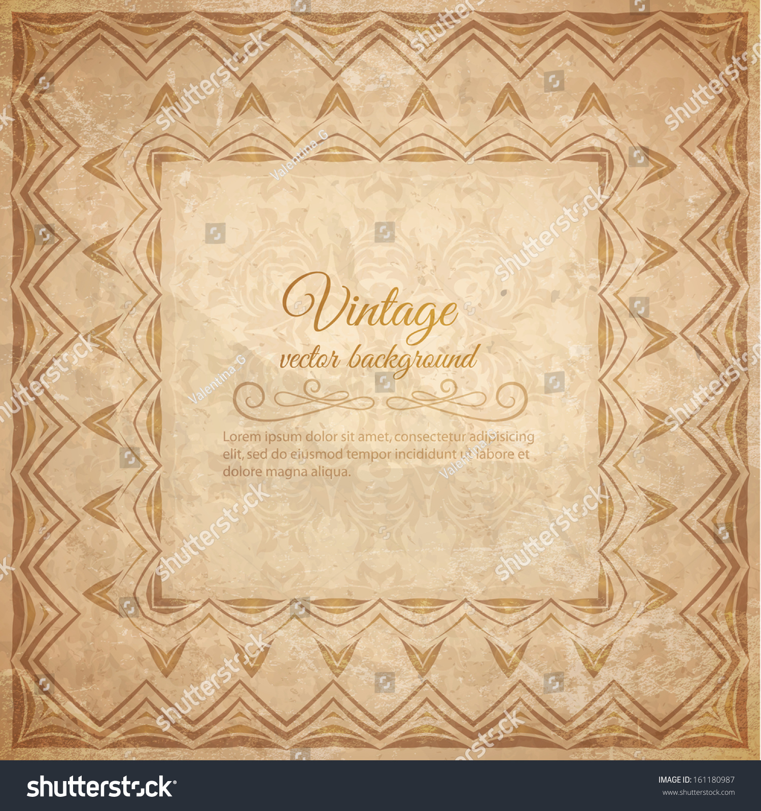 Vintage Background Template Design Stock Vector (Royalty Free) 161180987