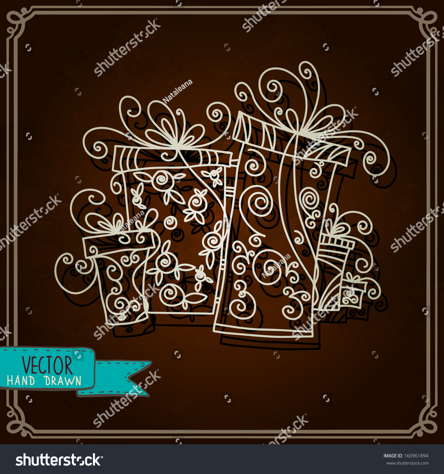 Vintage Background Gifts Vector Stock Vector (Royalty Free) 160961894 ...