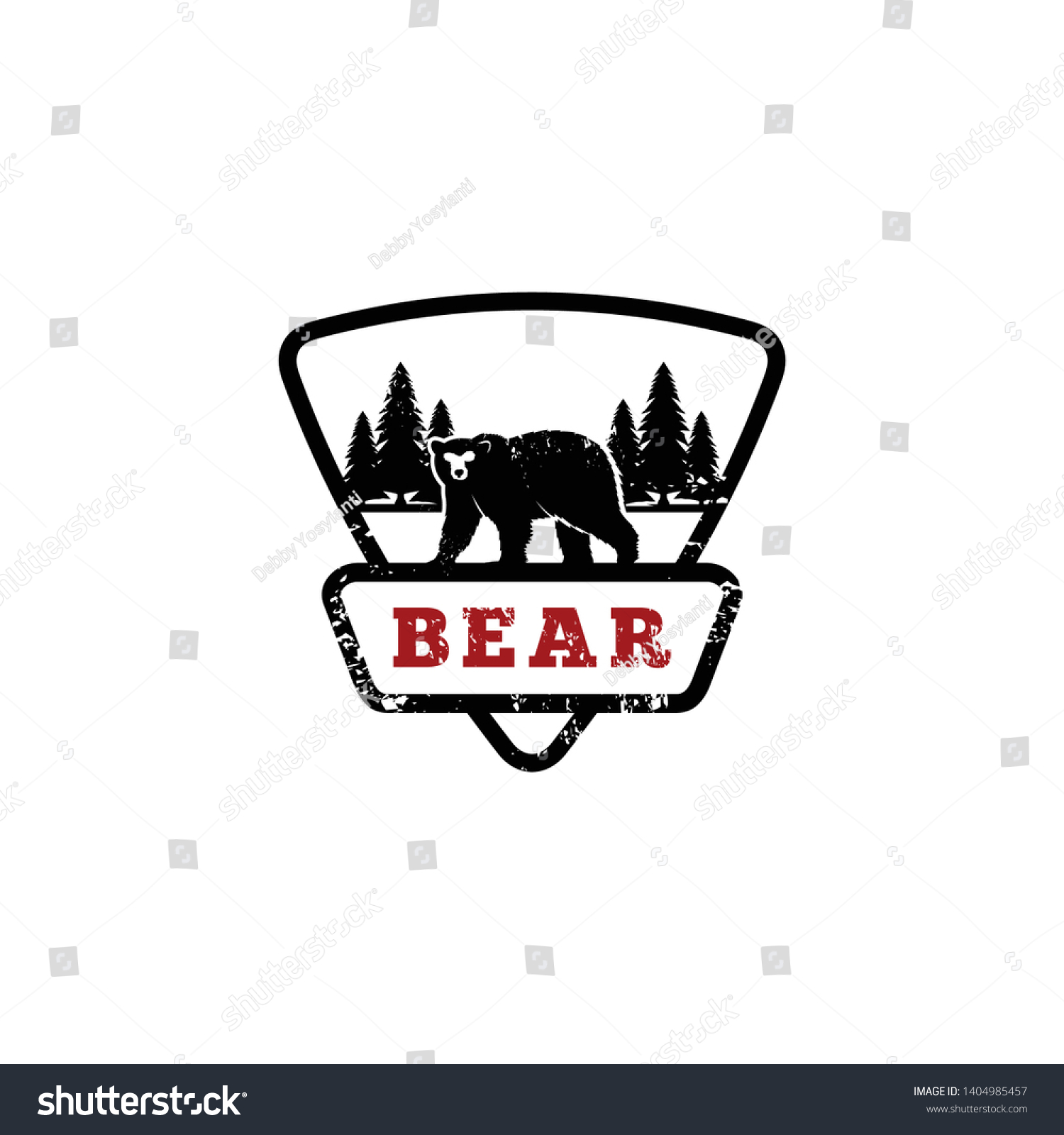 Vintage Bear Logo Design Vector Template Stock Vector (Royalty Free ...