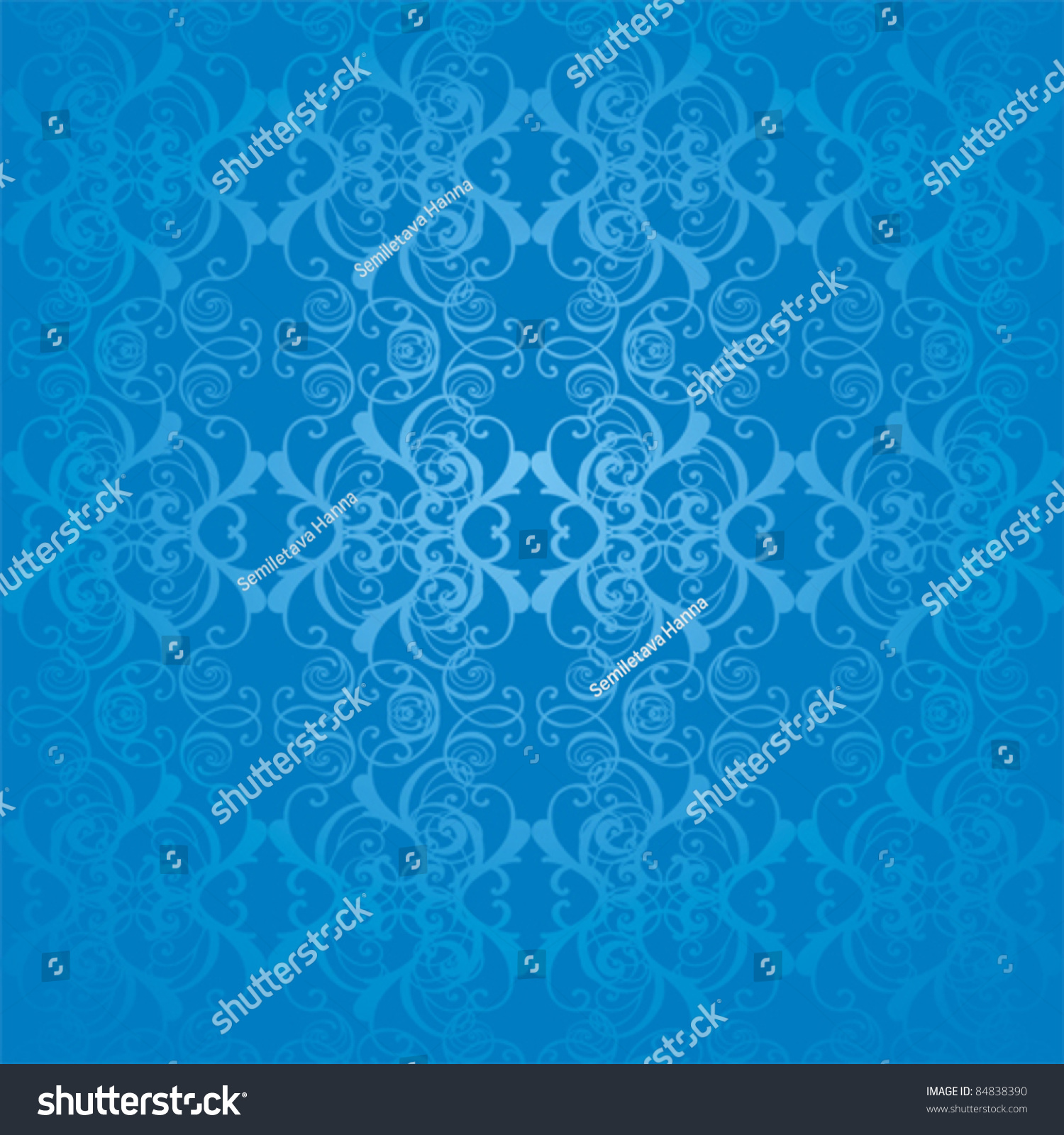 Vintage Blue Wallpaper Pattern Vector Illustration Stock Vector ...