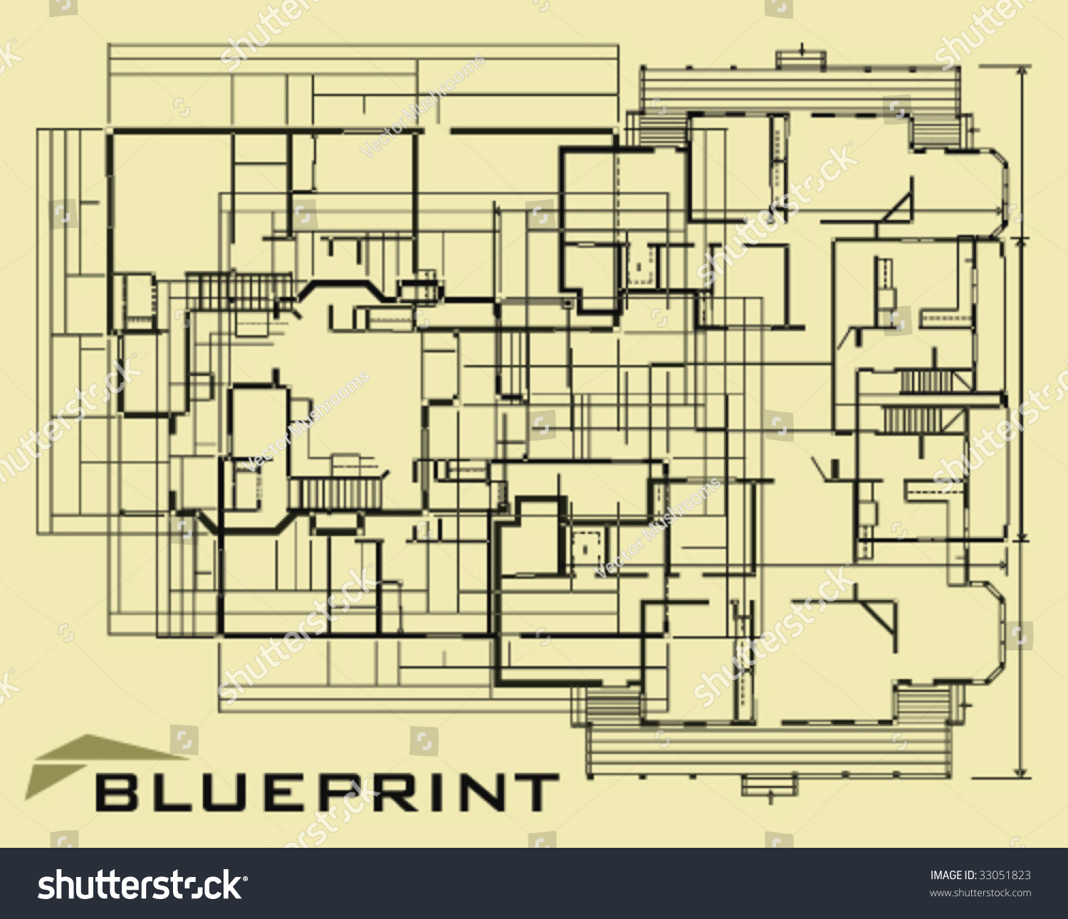 Vintage Blueprint Stock Vector (Royalty Free) 33051823
