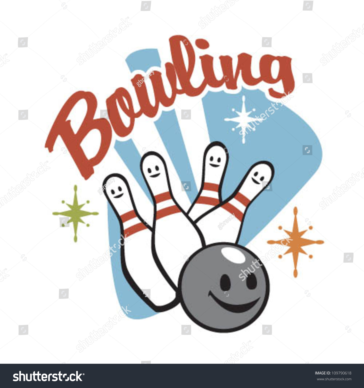 Vintage Bowling Stock Vector (Royalty Free) 109790618 | Shutterstock
