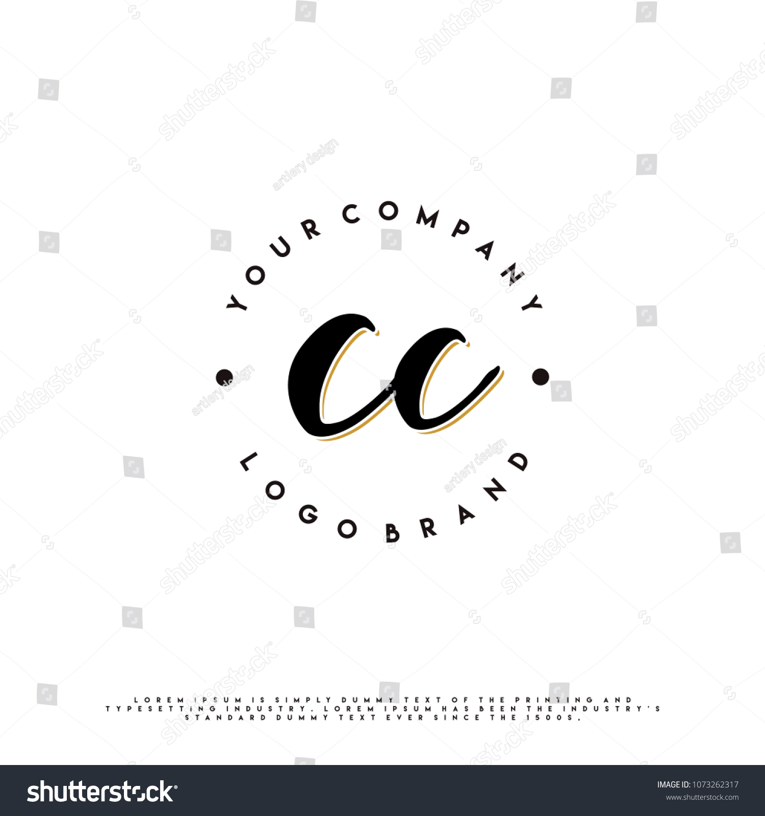 Vintage C C Initial Name Logo Stock Vector (Royalty Free) 1073262317 ...