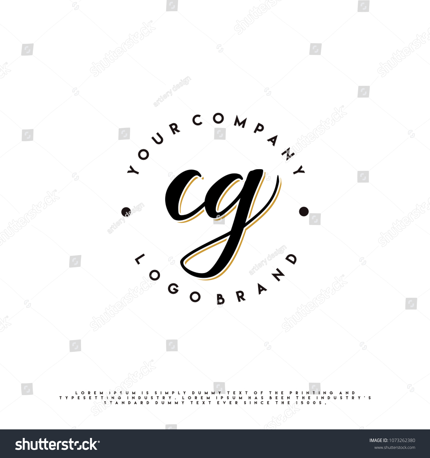 Vintage C G Initial Name Logo Stock Vector (Royalty Free) 1073262380 ...
