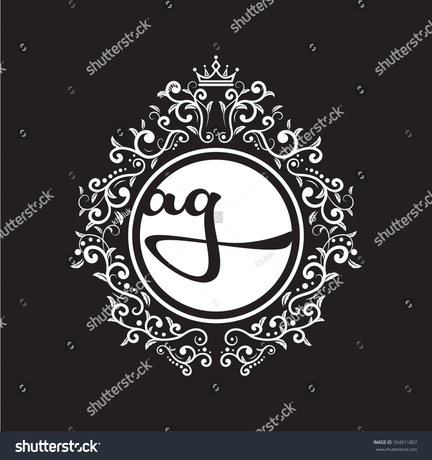 Vintage Circle Initial Logo Stock Vector (Royalty Free) 554011807 ...