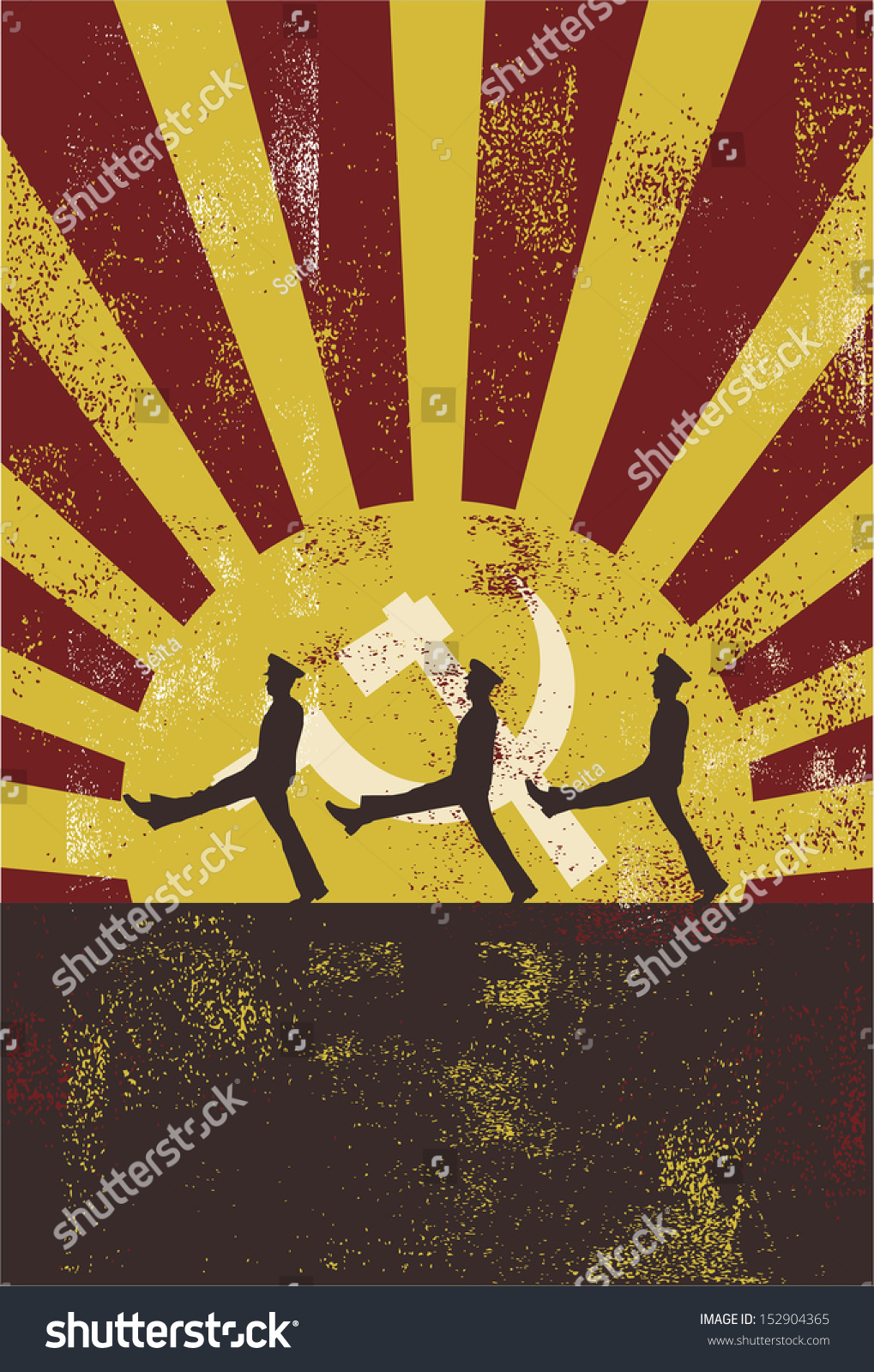 Vintage Communist Poster Vector Stock Vector (Royalty Free) 152904365 ...