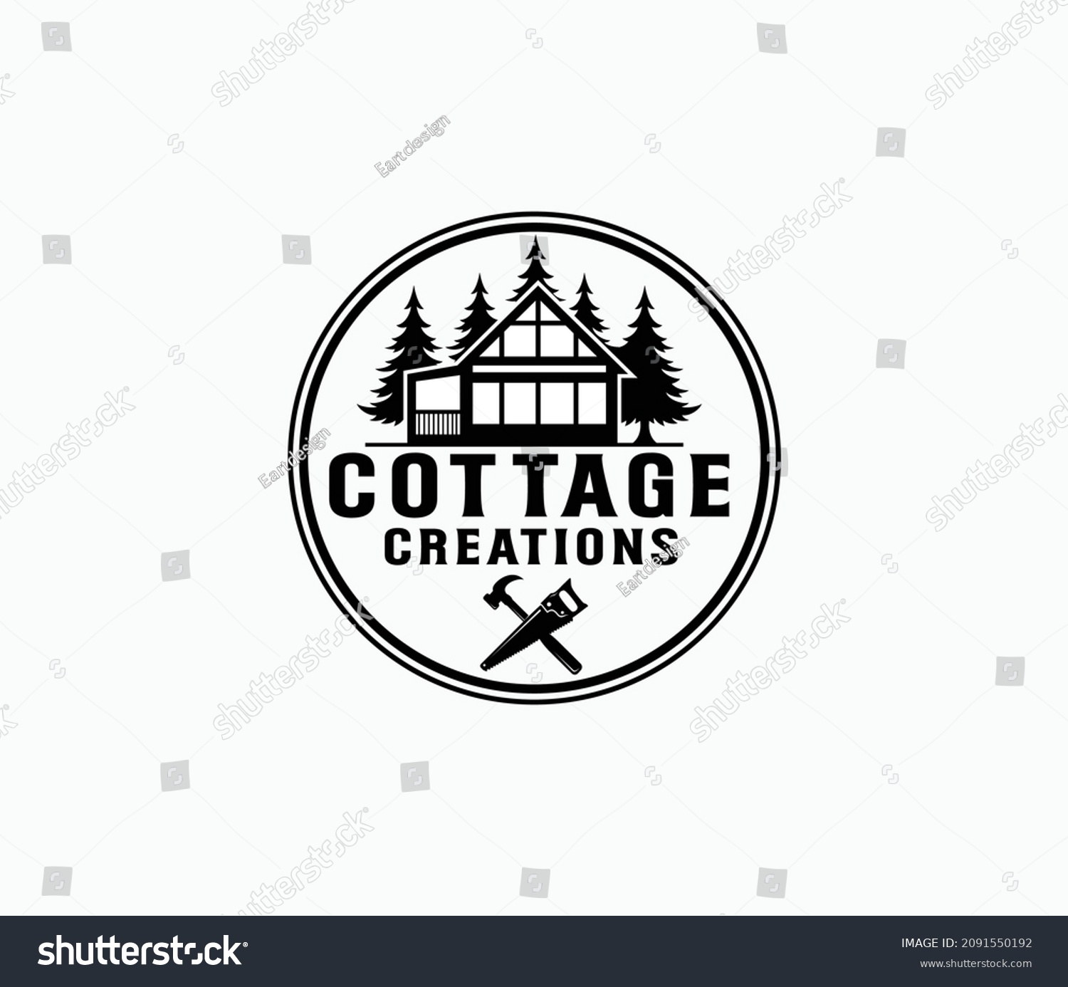 Vintage Cottage Logo Design Vector Stock Vector (Royalty Free ...