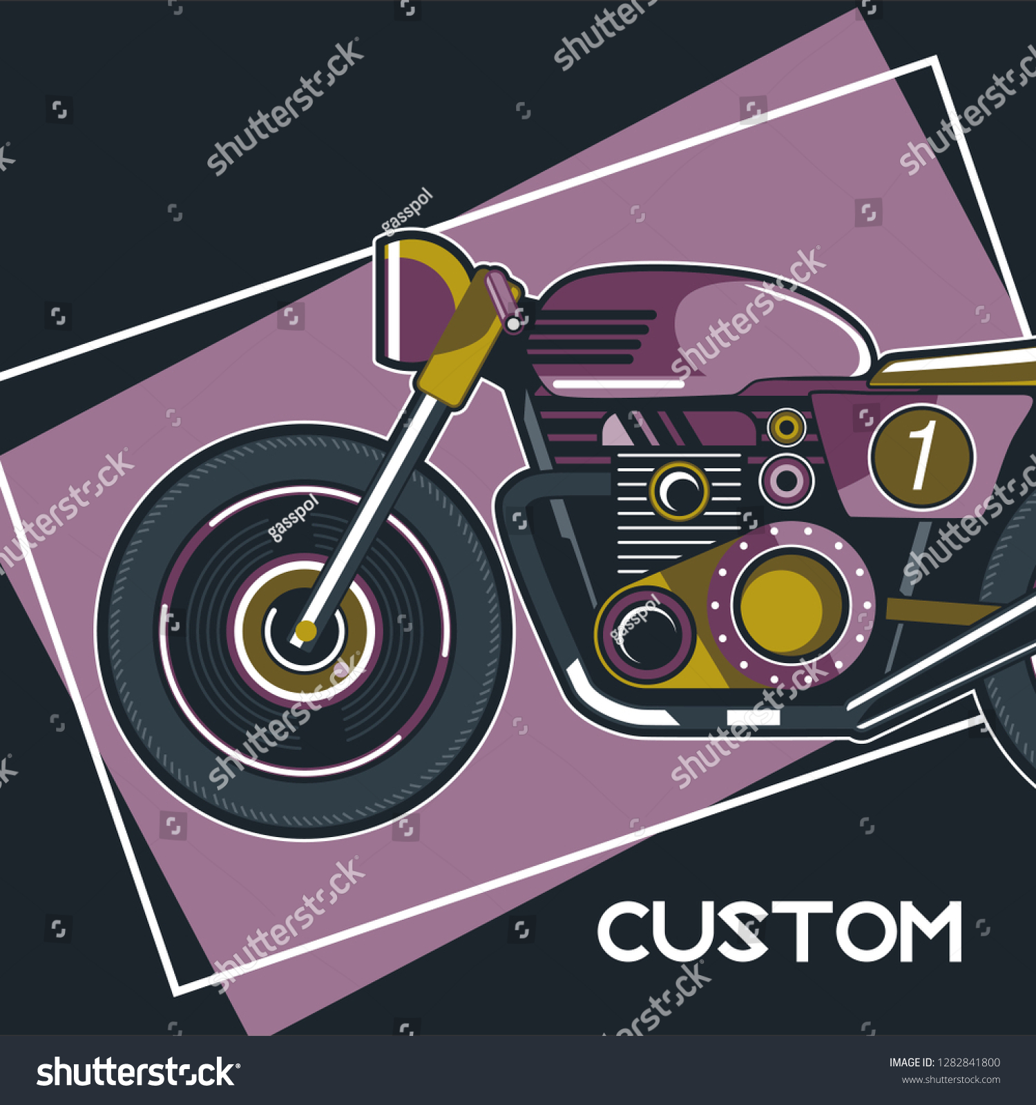 Vintage Custom Motorcycle Poster Vector Stock Vector (Royalty Free ...