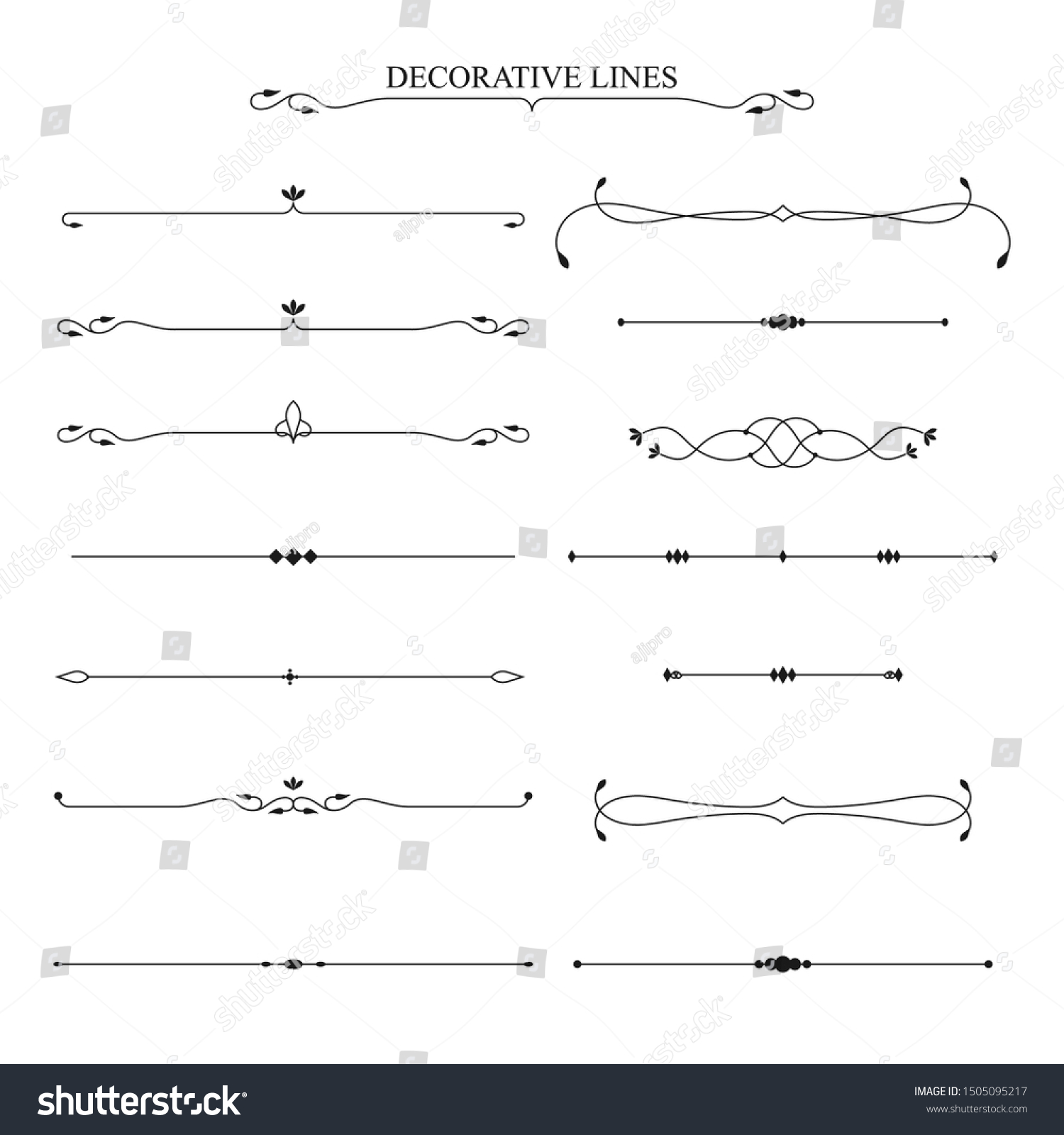 Vectorial de colección de líneas decorativas: vector de stock (libre de ...