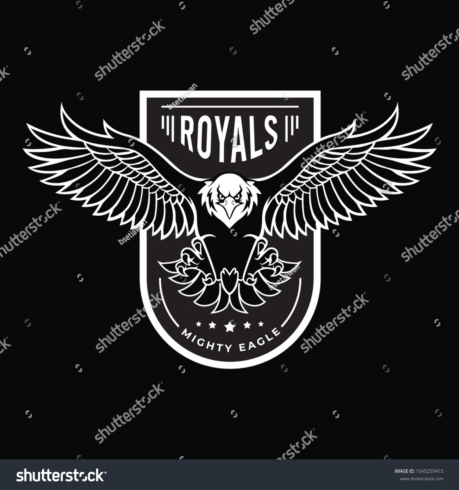 Vintage Eagle Logo Black White Vector Stock Vector (Royalty Free ...