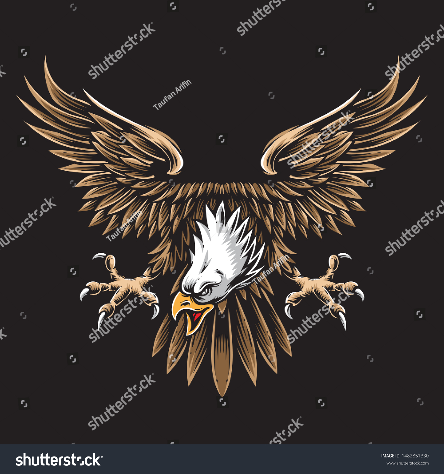 Vintage Eagle Vector Logo Stock Vector (Royalty Free) 1482851330