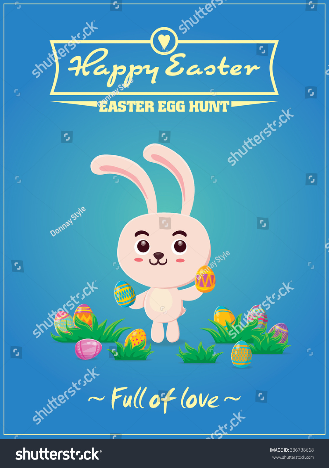 Vintage Easter Egg Poster Design Easter Stock Vector (Royalty Free ...